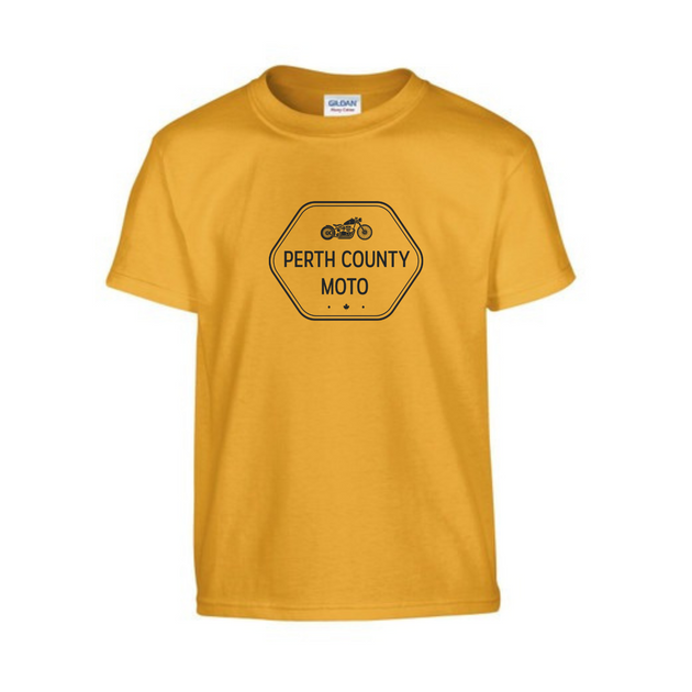 PCM Classic Logo Youth Tee - Gold – Perth County Moto