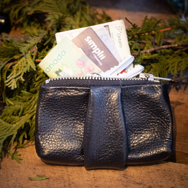 Haversack Leather Coin Pouch - Black – Perth County Moto
